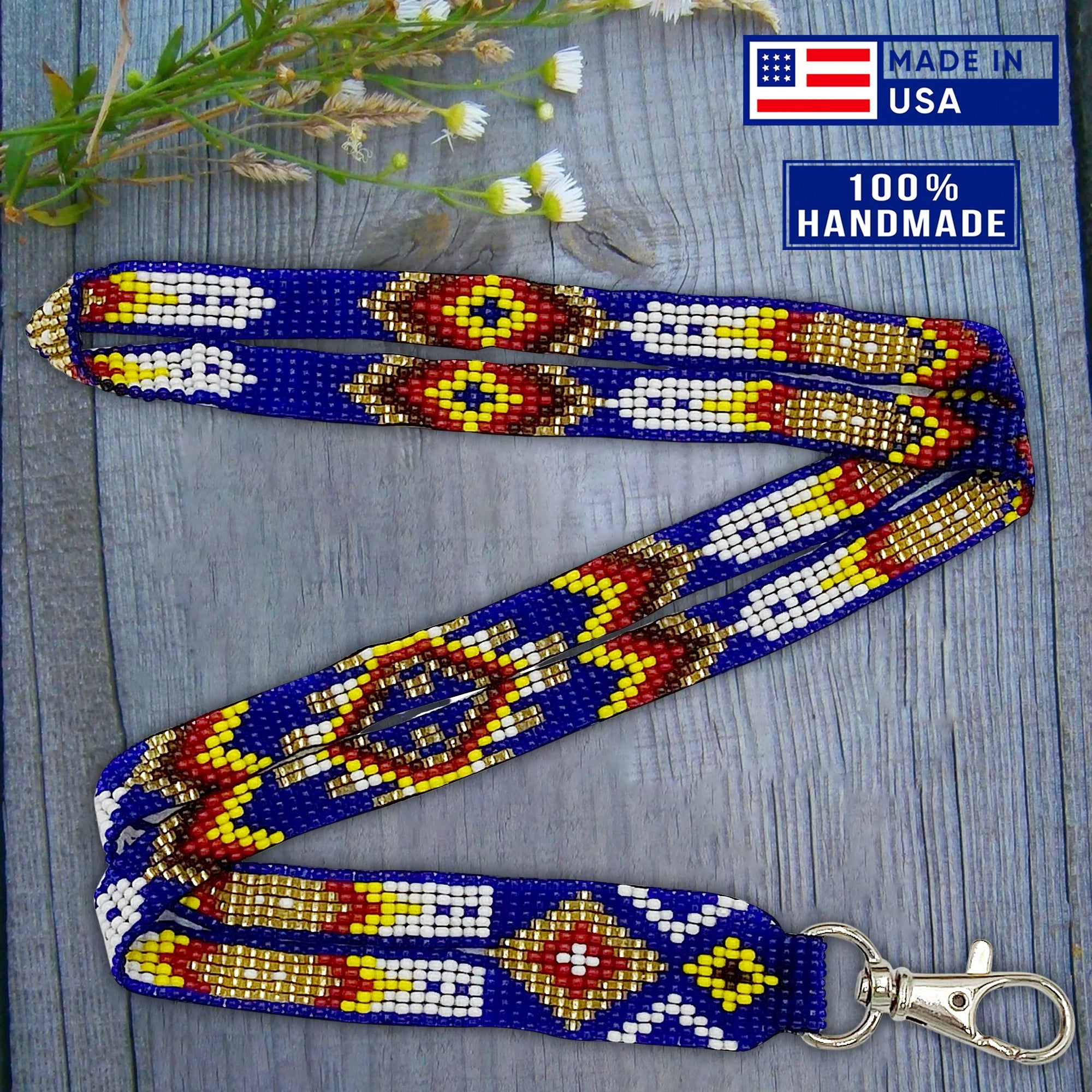 SALE 50% OFF - Blue Golden Red Beaded Feather Beadwork – Native ...