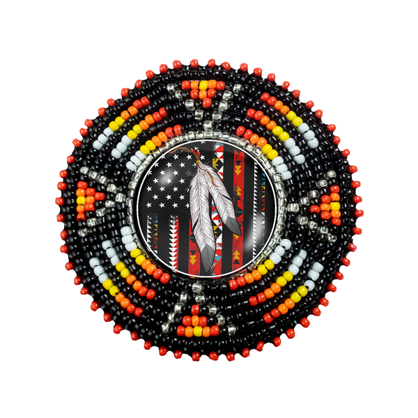 SALE 50% OFF - Native Flag Sunburst Handmade Glass Beaded Patch Neckla ...