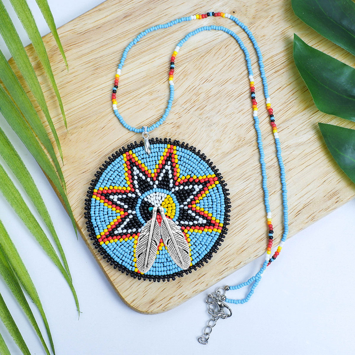 Beaded medallion necklace store