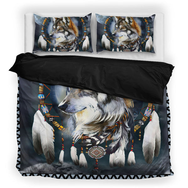 Wolf Native American Bedding Set - Native Heritage Store