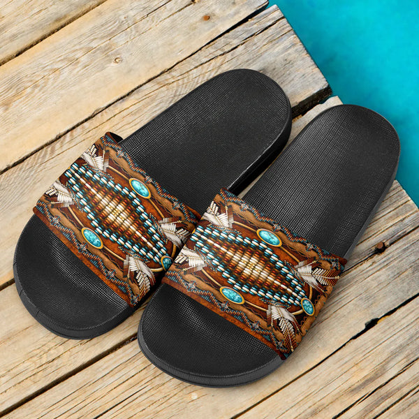 Pattern Native American Slide Sandals NBD - Native Heritage Store