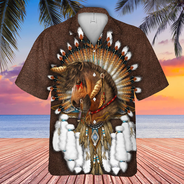 Native Horse Hawaiian Shirt NBD - Native Heritage Store