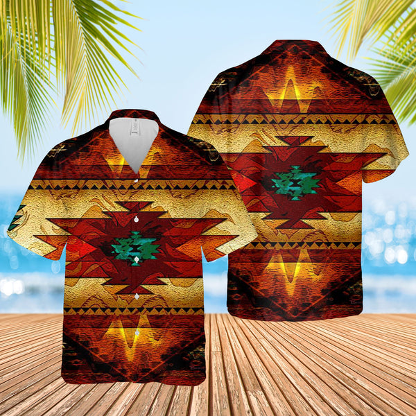 United Tribes Brown Hawaiian Shirt NBD - Native Heritage Store