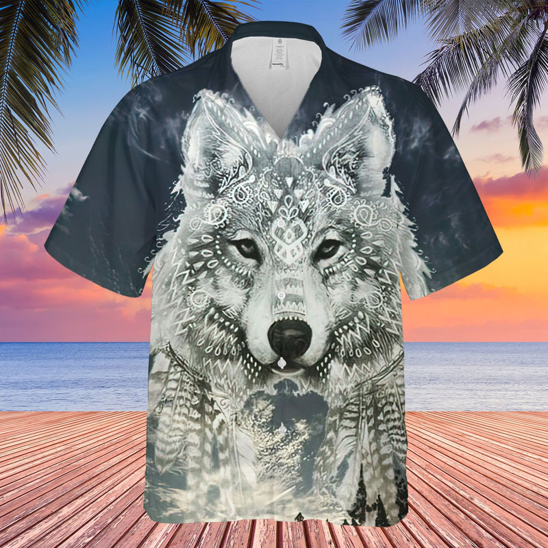 Native Wolf Hawaiian Shirt - Native Heritage Store