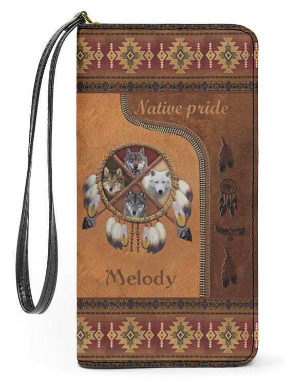 CUSTOM NAME HERE - CustNative American Wolves Womens Clutch Purse NBD ...