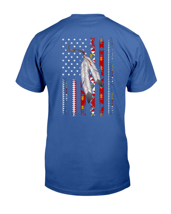 Native American Flag Classic T-shirt Back version - Native Heritage Store