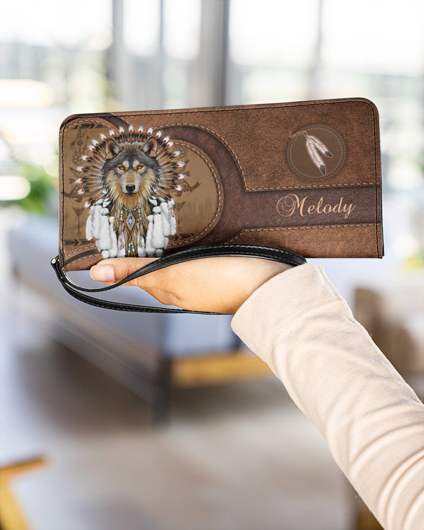 CUSTOM NAME HERE - Native American Wolf Womens Clutch Purse NBD ...